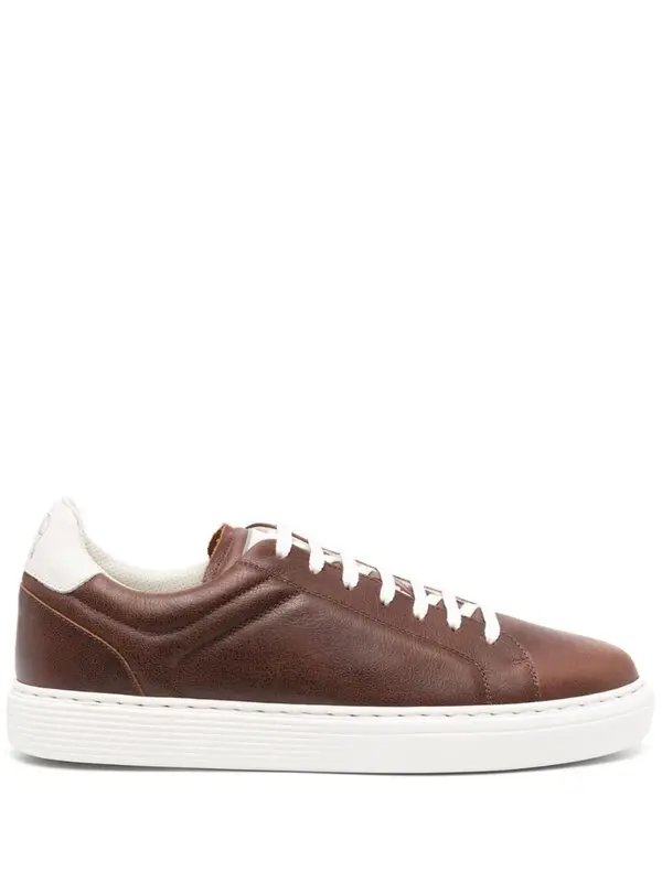 Brunello Cucinelli Lace-up Leather Sneakers