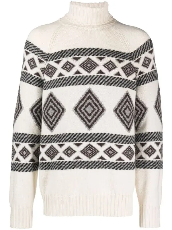Brunello Cucinelli Patterned Intarsia Cashmere Jumper