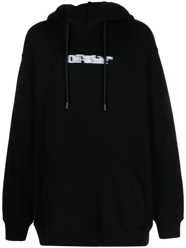 Off-White Logo-print Cotton Hoodie - Black