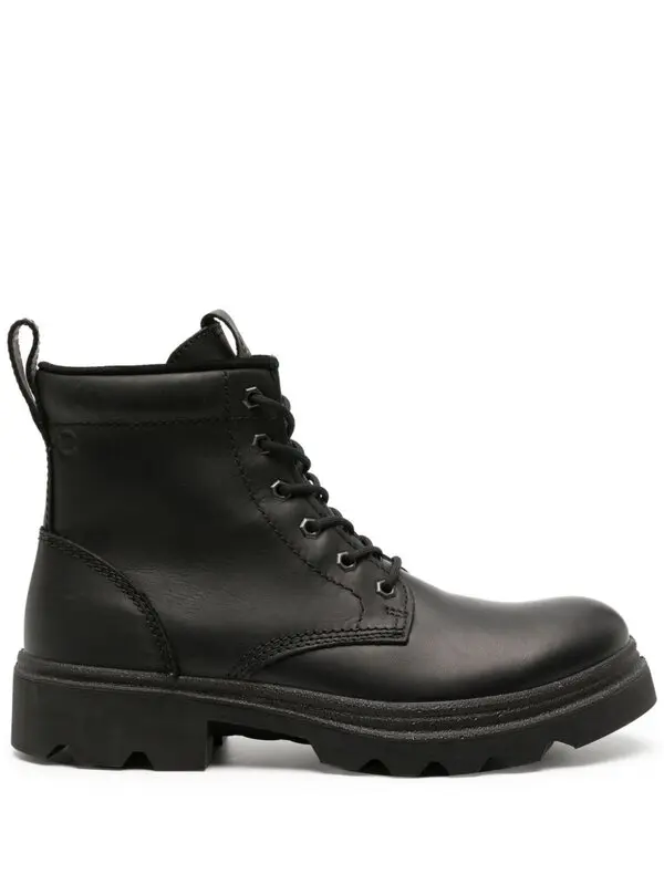 Ecco Grainer Logo-embossed Leather Boots