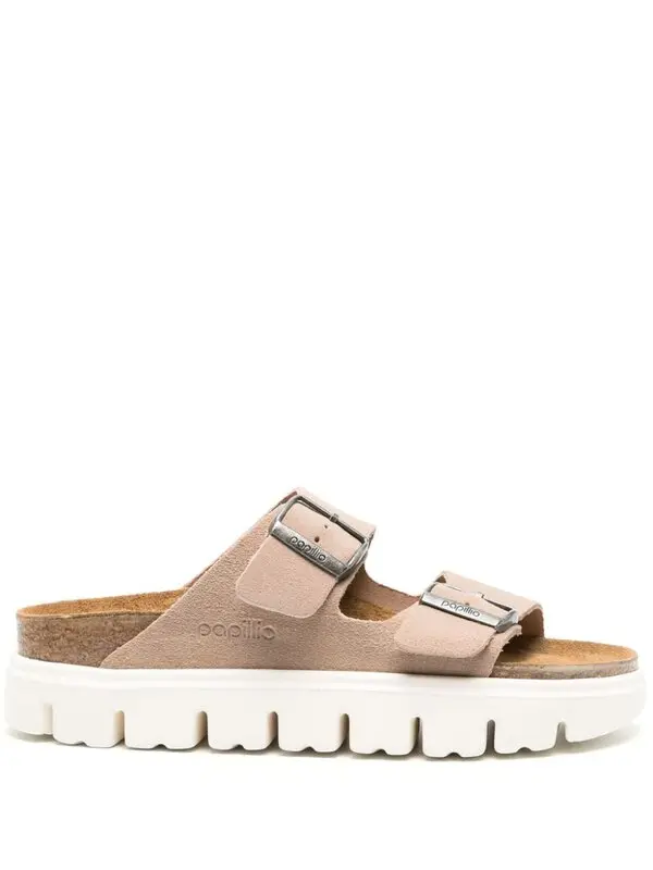BIRKENSTOCK Arizona Chunky Buckle Slides - Neutrals