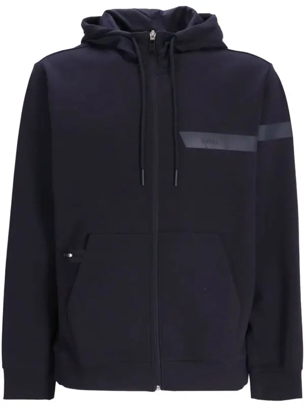 Hugo Boss Rubberised-logo Zip-up Hoodie