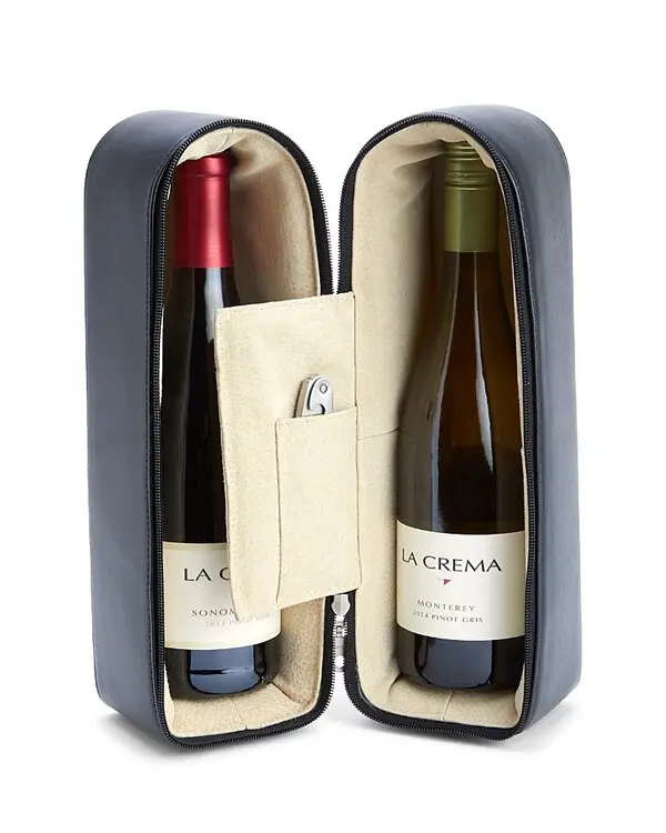 ROYCE NEW YORK Leather Double Wine Carrying Case
