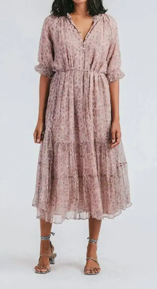 Buy CLEOBELLA Piper Midi Dress In Meadows Block - Pink At 34% Off ...