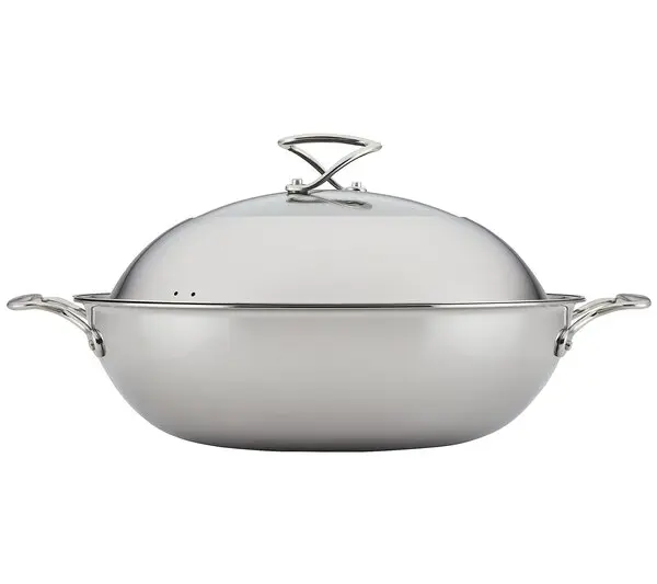CIRCULON Clad Nonstick Steelshield 14in Silver Overed Wok