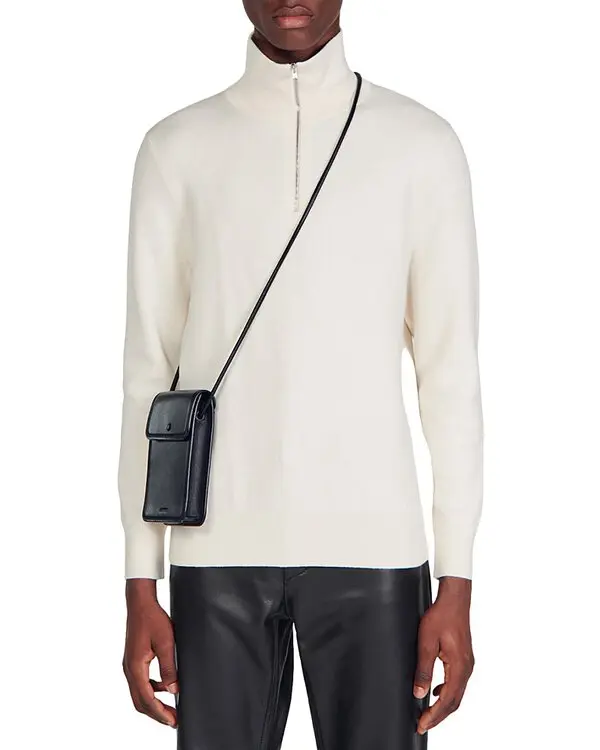 Sandro Quarter Zip Sweater - Ecru