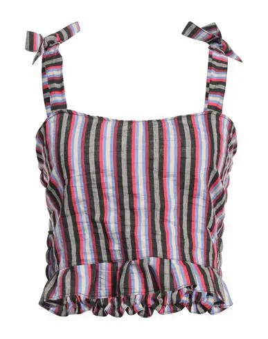 COTAZUR Striped Woven Crop Top