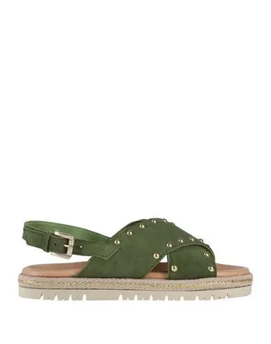 CARLO PAZOLINI Leather Espadrille Sandal - Green
