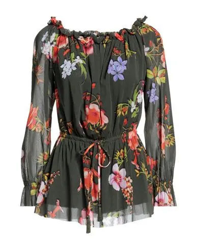 FUZZI Off-the-shoulder Floral-print Top - Green