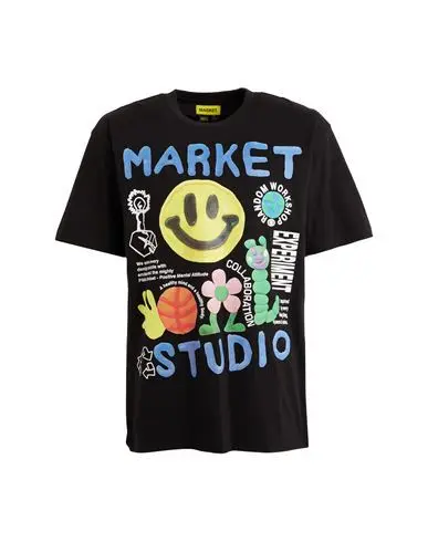 MARKET Smiley Collage Tee T-shirt Size Cotton - Black