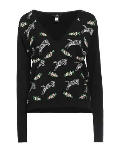 Roberto Cavalli Jacquard Knit V-neck Sweater