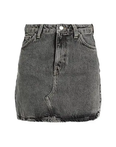 Topshop Flared Denim Mini Skirt In Grey 16% Off Editorialist