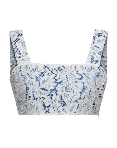 VICOLO Floral Lace Crop Top - Blue