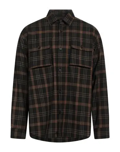 MANUEL RITZ Shirt Military Size Virgin Wool, Elastane - Green
