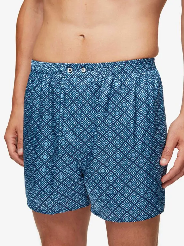 Buy Derek Rose Classic Fit Boxers Brindisi 89 Silk Satin - Navy At 50% ...