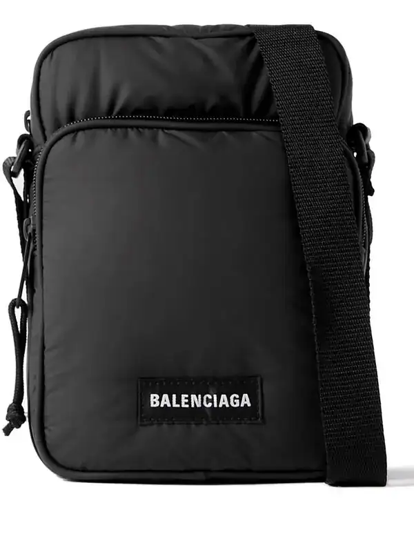 Balenciaga Explorer Logoappliquéd Padded Nylon Messenger Bag Black
