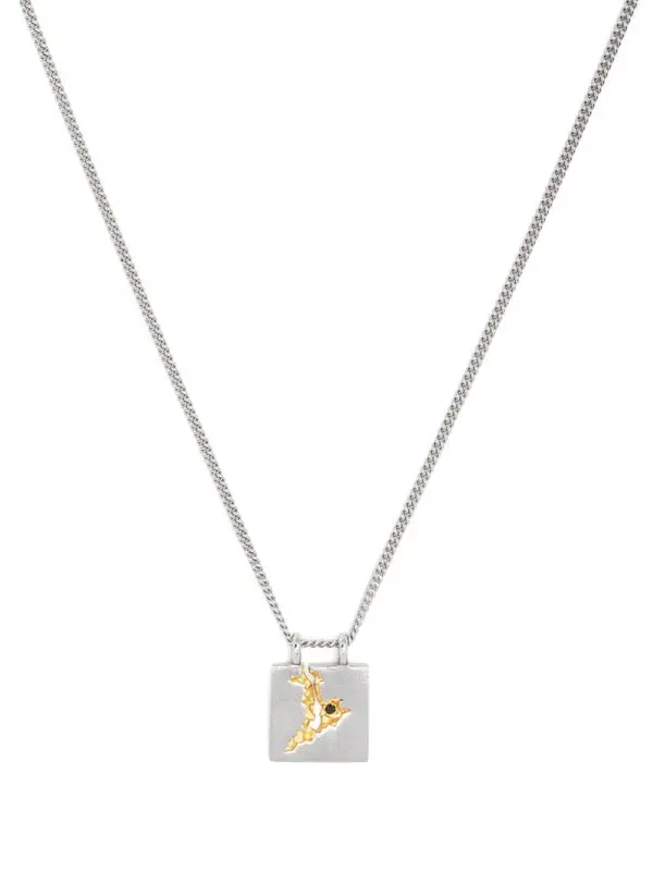 Tom Wood Black Diamond Pendant Necklace - Silver