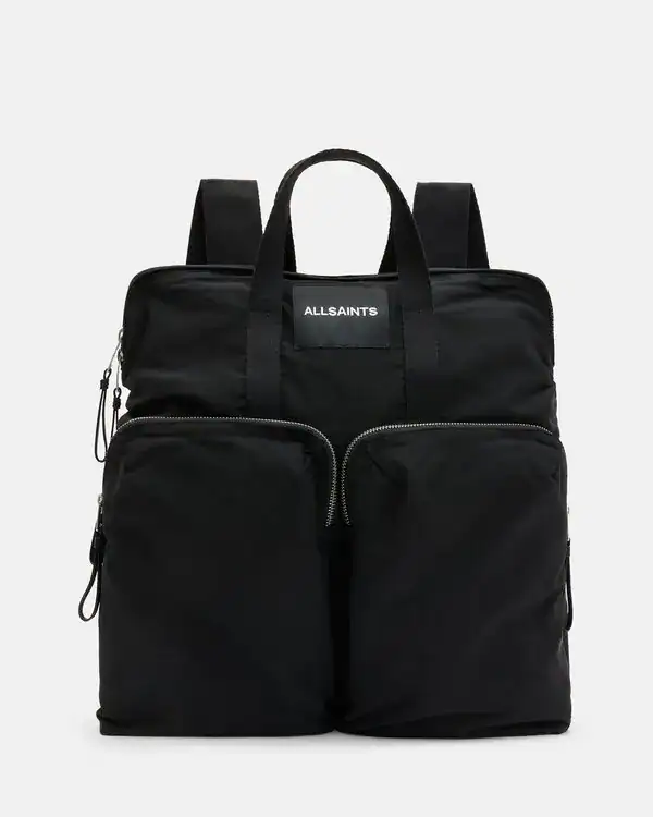 Buy All Saints Force Multiple Pocket Recycled Backpack - Black At 30% ...