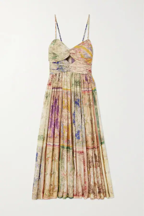 white christmas dresses Alchemy Pink Paisley Structured Scarf Tie Midi Dress main image 0