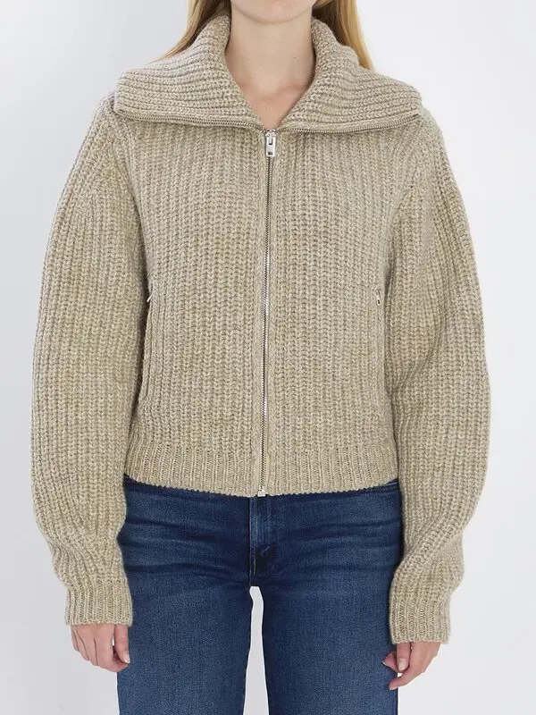 LEMAIRE Zipped Alpaca-yak Wool Cardigan - Beige