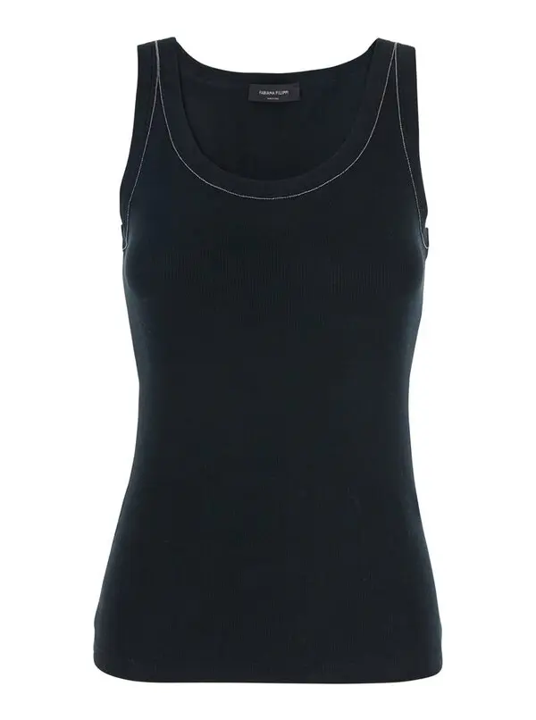 Fabiana Filippi Sleeveless Cotton Top - Black