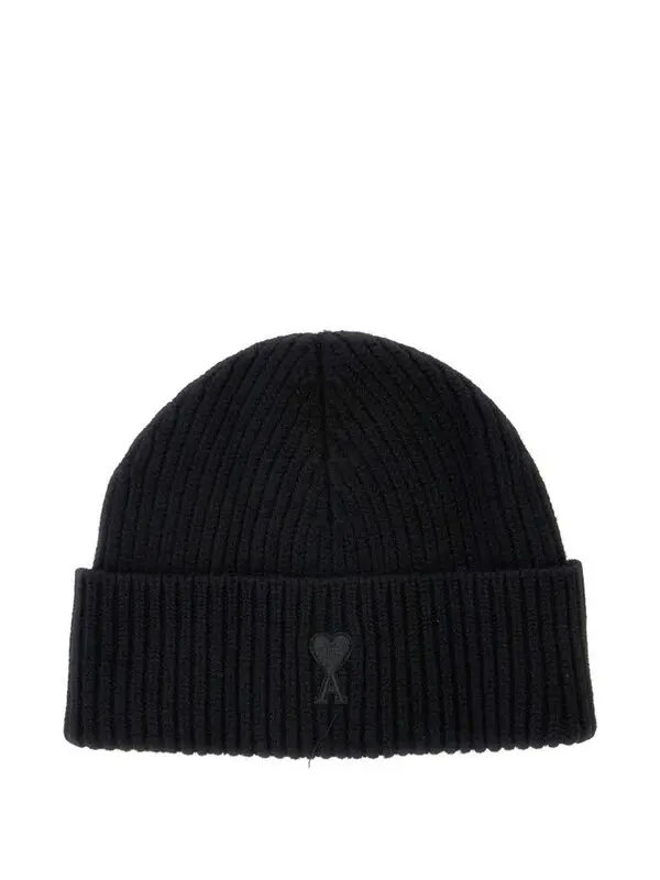 Ami Ribbed Knit Hat - Black