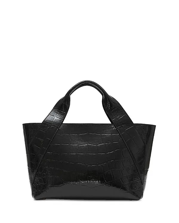 ANINE BING Maya Oversized Embossed Leather Tote - Black | Editorialist