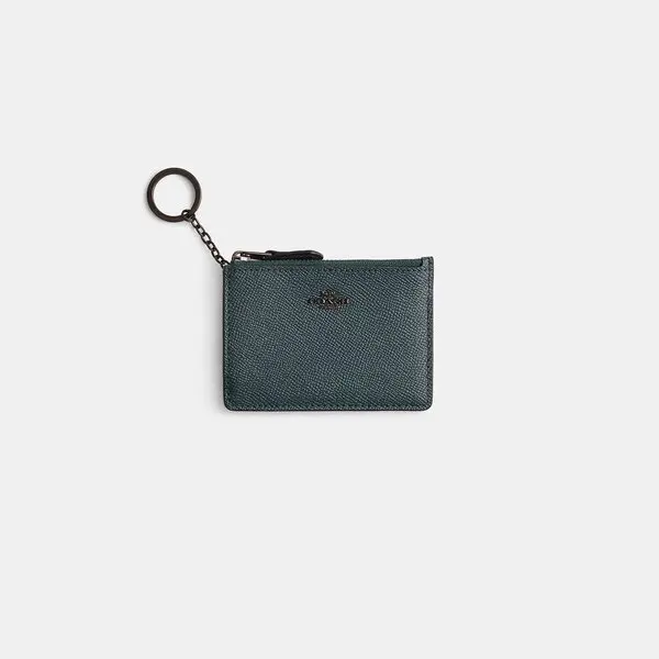 Coach Restored Mini Skinny Id Case - Pewter/forest