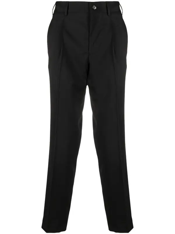 DELL'OGLIO Pleat Detailing Wool Trousers - Black