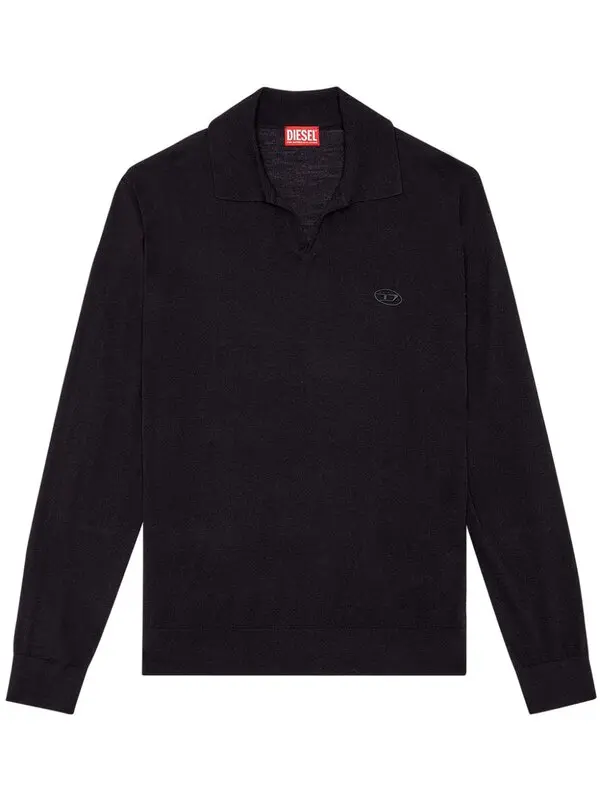 Diesel K-glare Wool Polo Shirt - Black