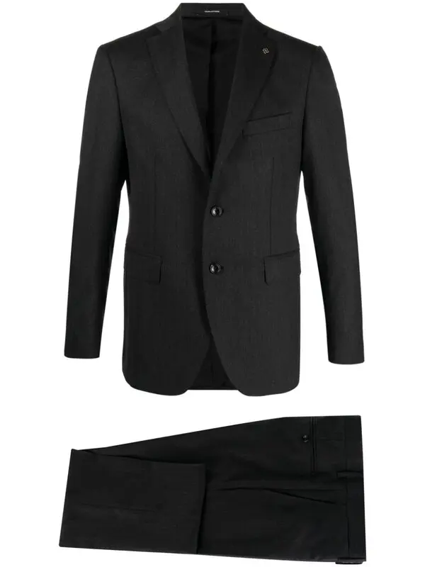Tagliatore Brooch-detail Single-breasted Suit - Grey