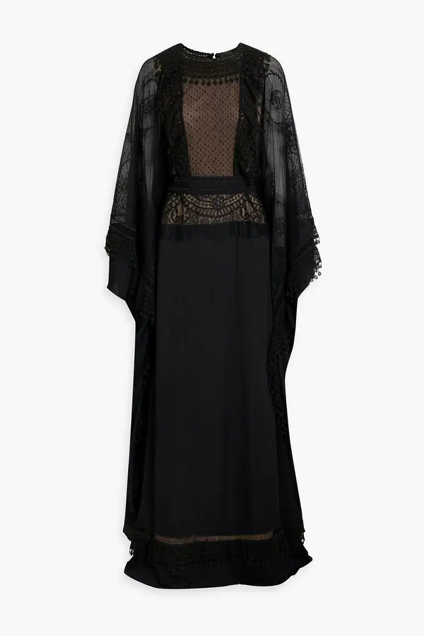black polka dot dress with lace Lace V-Neck Polka Dot Dress I Polka dot Dress I Love that Boho main image 0