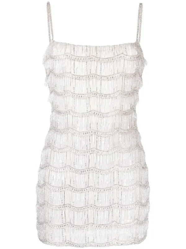 Rachel Gilbert Sadie Fringed Mini Dress - White