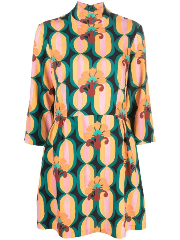 La DoubleJ Juliet Geometric-print Minidress - Blue