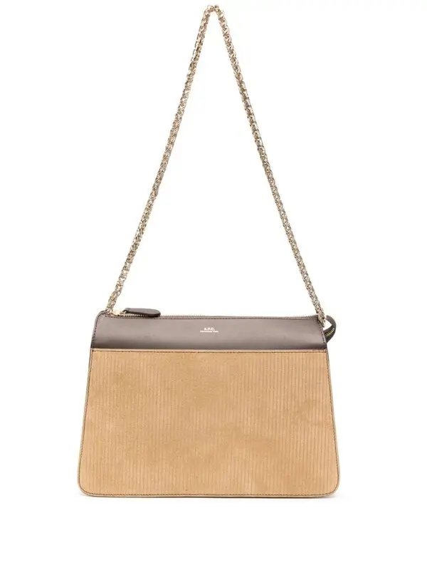 A.p.c. Ella Corduroy-panelled Leather Bag