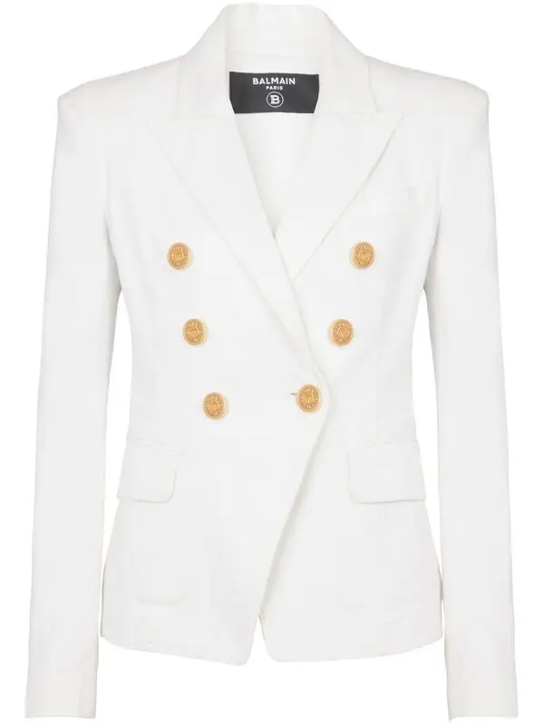 Balmain 6-button Double-breasted Denim Blazer