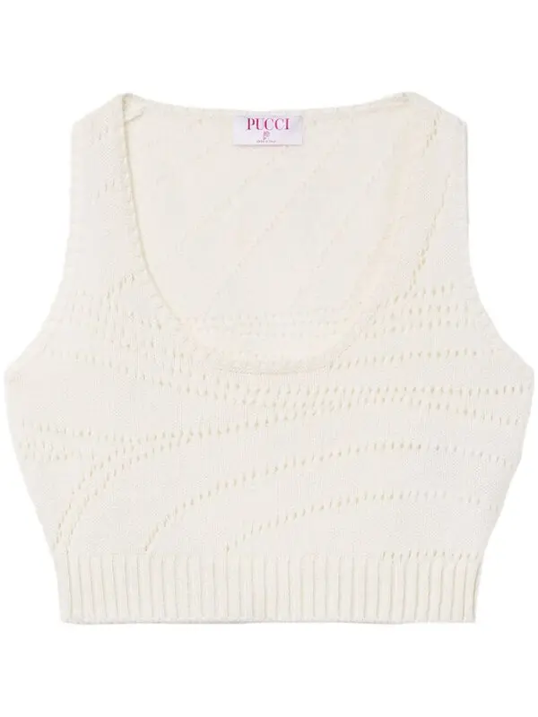 Emilio Pucci Pointelle-knit Cashmere Top