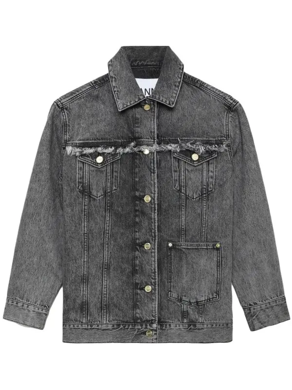 GANNI Frayed-detail Washed Jacket