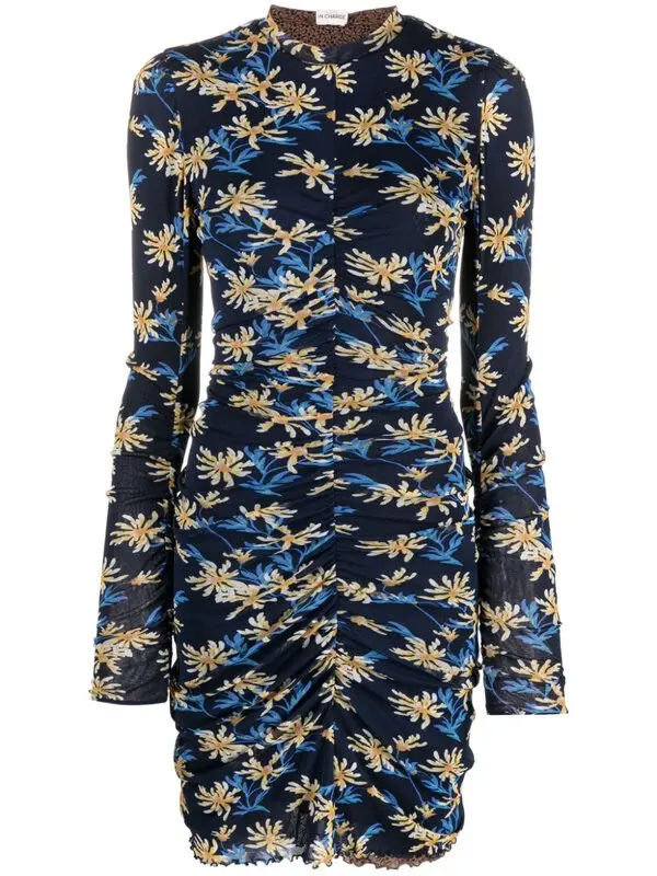 Diane Von Furstenberg Azula Paris Floral-pattern Reversible Minidress - Blue