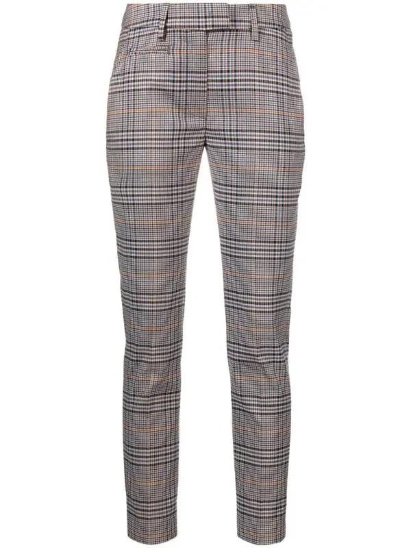 DONDUP Plaid Cropped Trousers - Blue