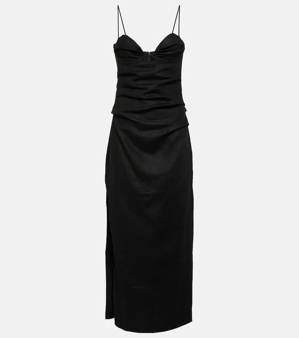 Sir The Label Noemi Linen Maxi Dress - Black