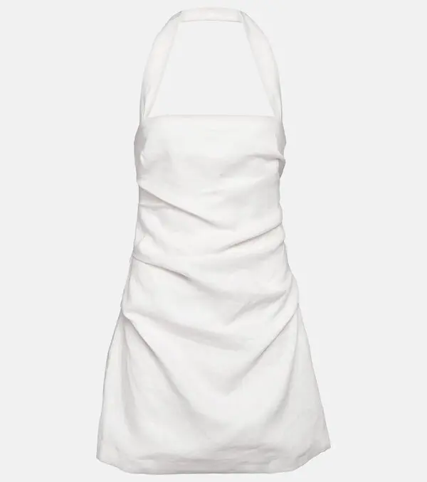 Sir The Label Noemi Halterneck Linen Minidress - White
