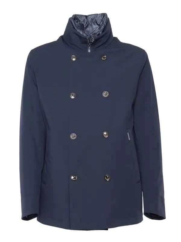 Buy MONTECORE Double-breasted Coat - Blue At 33% Off | Editorialist