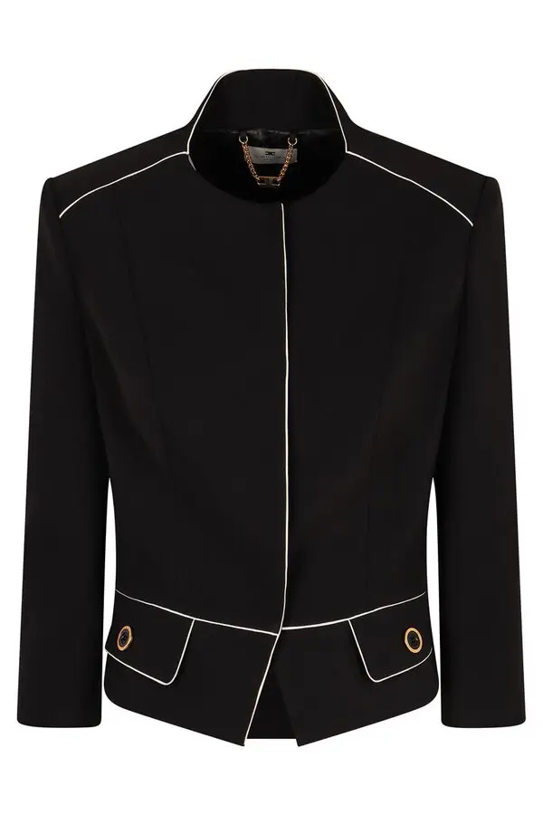 Elisabetta Franchi Single-breasted Jacket - Black