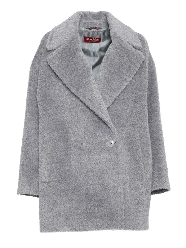 Max Mara Studio Double-Breasted Coat In Gray 38% Off Editorialist