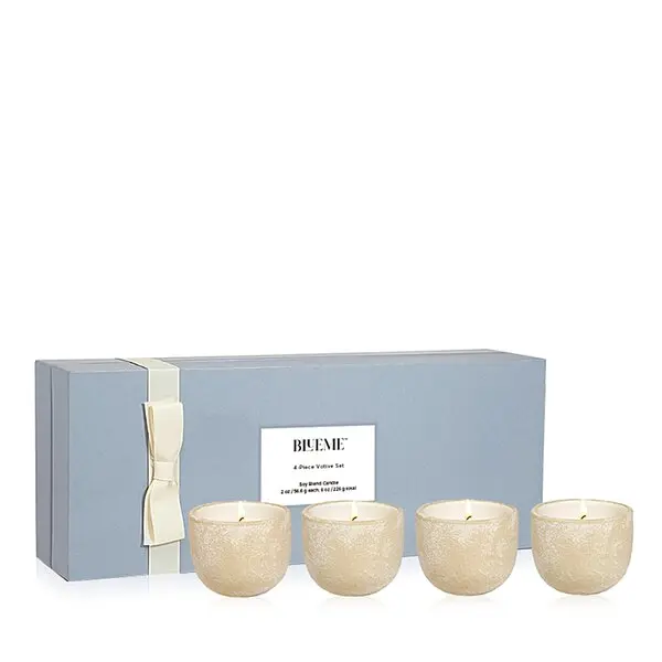 BLUEME 4 Piece Ceramic Votive Set: Calm, Balance, Nostalgia, Focus