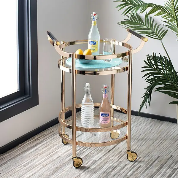 SAFAVIEH Sienna 2 Tier Round Bar Cart