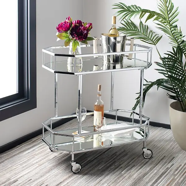 SAFAVIEH Silva 2 Tier Octagon Bar Cart