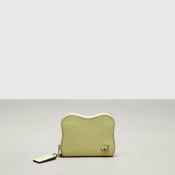 COACHTOPIA Zip Around Wallet In Leather - Pale Lime