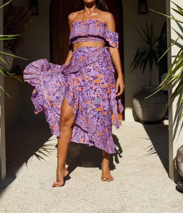 Buy The Fox And The Mermaid Mila Wrap Skirt - Purple At 38% Off ...